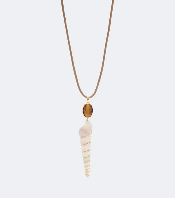 JENNIFER BEHR Finley Pearl Seashell Necklace - Brown