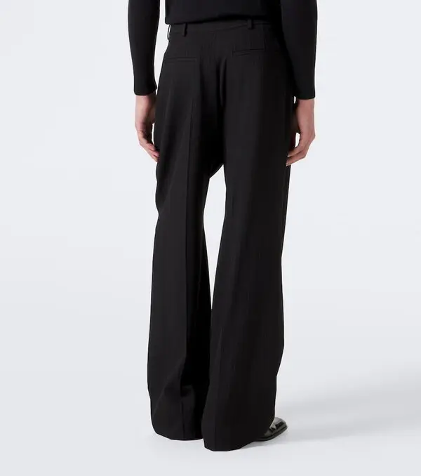 Saint Laurent Pinstripe Wool-blend Wide-leg Pants