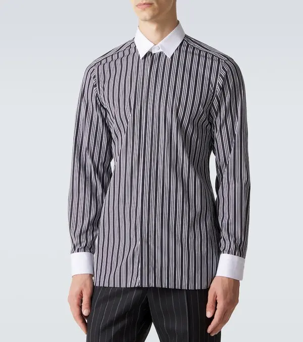 TOM FORD Striped Cotton Poplin Shirt