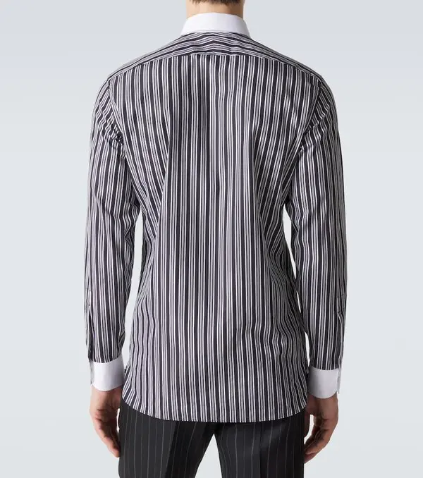 TOM FORD Striped Cotton Poplin Shirt