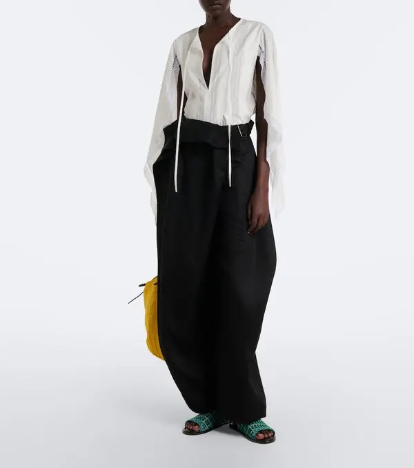 JW Anderson Belted Wool Wide-leg Pants