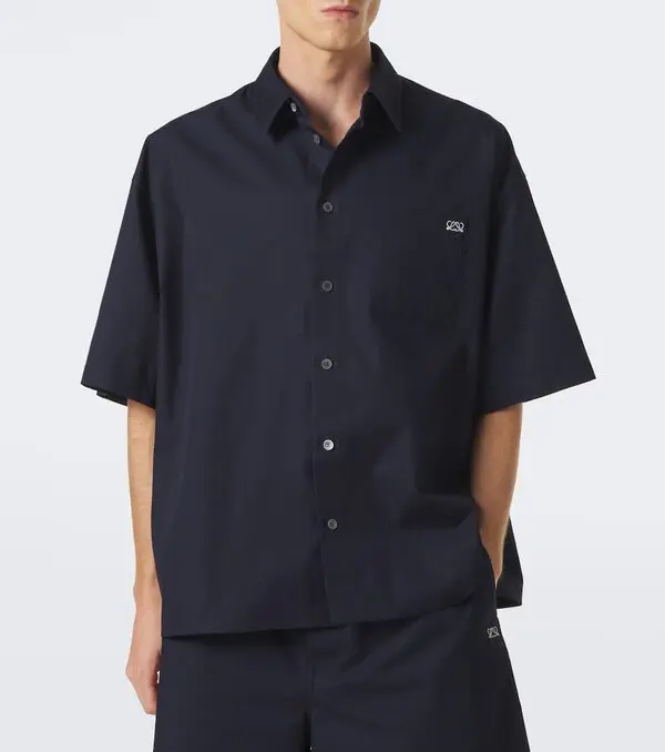Loewe Anagram Cotton Twill Shirt - Blue
