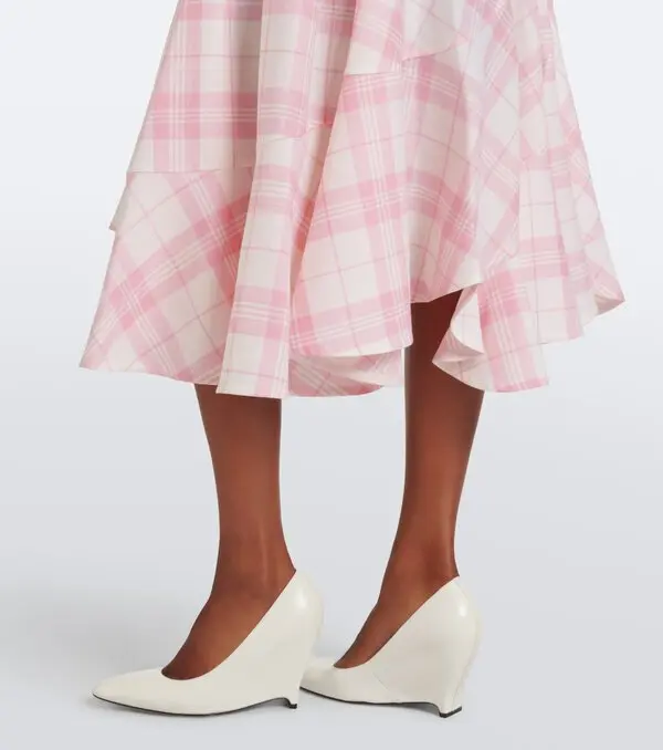 VIVIENNE WESTWOOD Spiral Checked Wool-blend Bustier Dress
