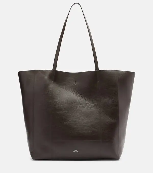 TOTEME Roam Large Leather Tote Bag - Brown