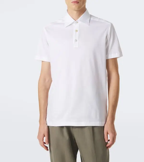 Kiton Cotton Jersey Polo Shirt - White