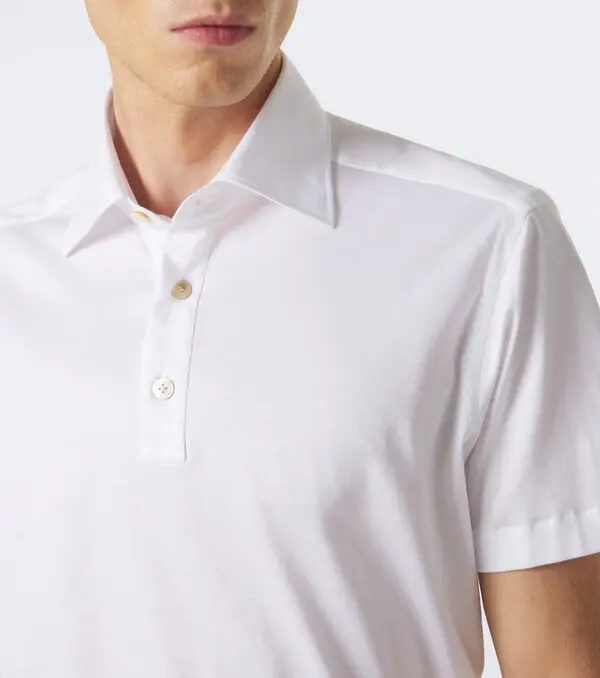 Kiton Cotton Jersey Polo Shirt - White