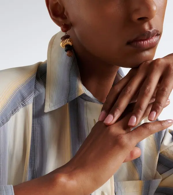 JENNIFER BEHR Lavon Embellished Gold-plated Drop Earrings