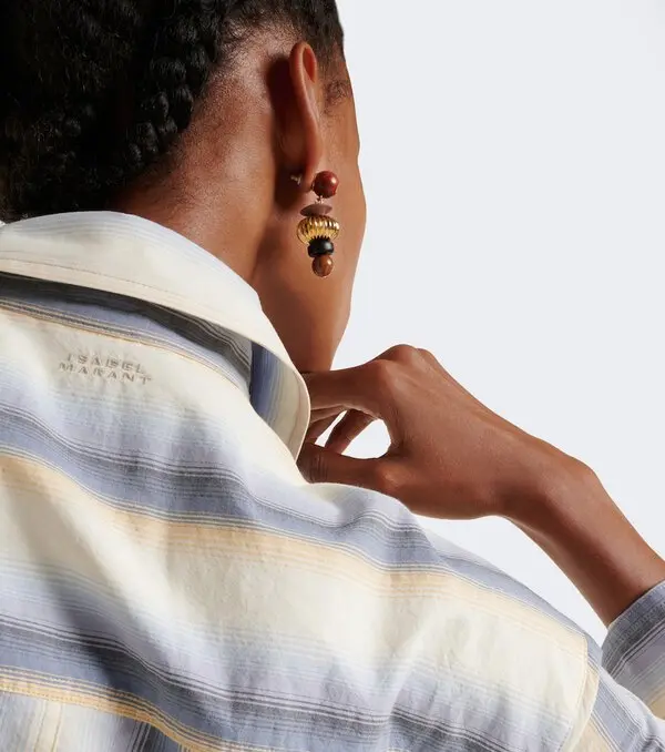 JENNIFER BEHR Lavon Embellished Gold-plated Drop Earrings