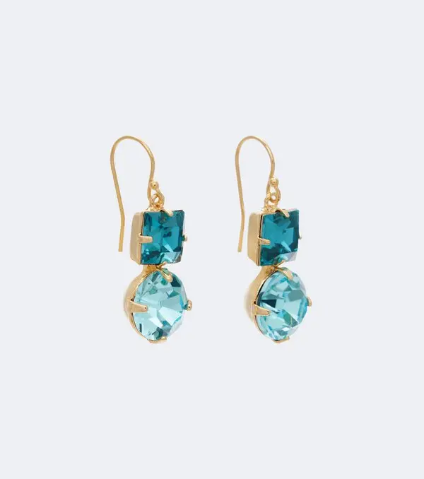 JENNIFER BEHR Kaiden 18kt Gold-plated Crystal Drop Earrings - Blue