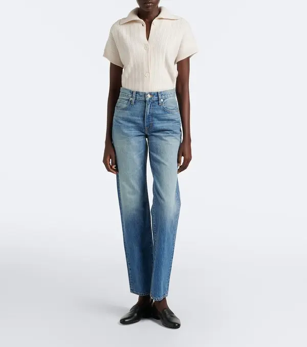 SLVRLAKE Phoenix Straight Jeans In Winter Ecru