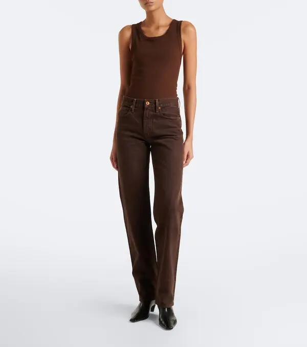 SLVRLAKE Phoenix Straight Leg Jeans - Brown