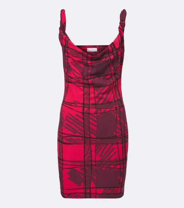 VIVIENNE WESTWOOD Anna Draped Printed Cotton Minidress - Red