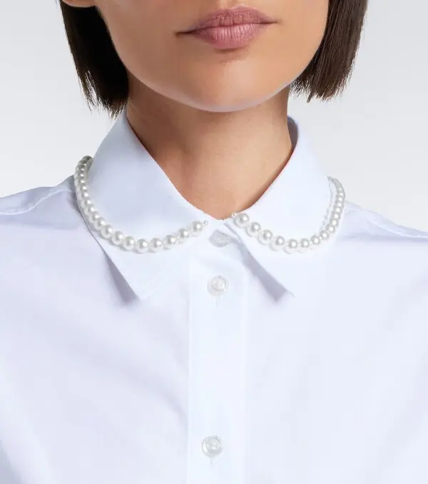 Simone Rocha Embellished Scalloped Cotton Shirt
