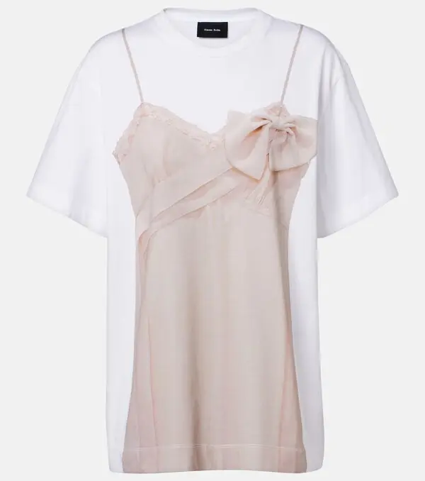 Simone Rocha Trompe L’œil Cotton Jersey T-shirt - White