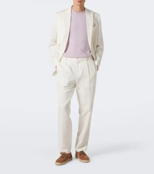 Canali Linen And Silk Suit Pants - White