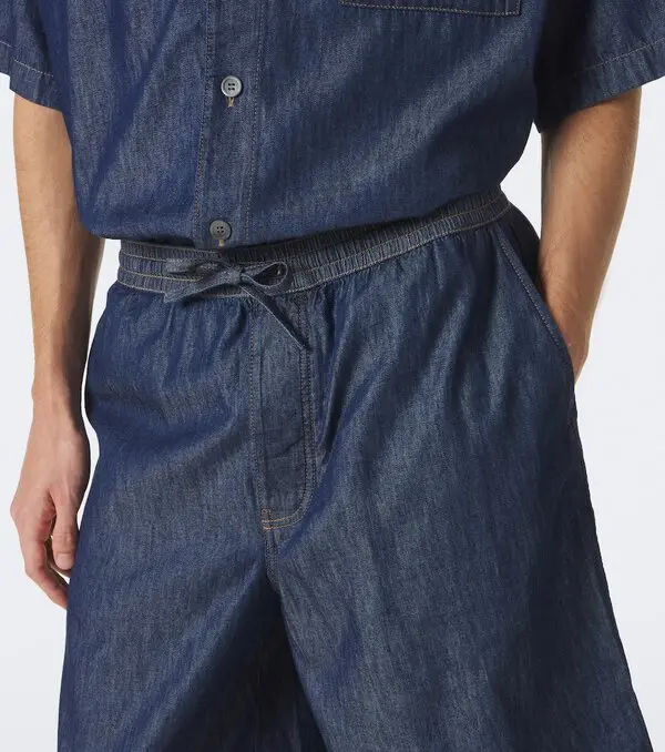 Loewe Anagram Cotton Chambray Shorts