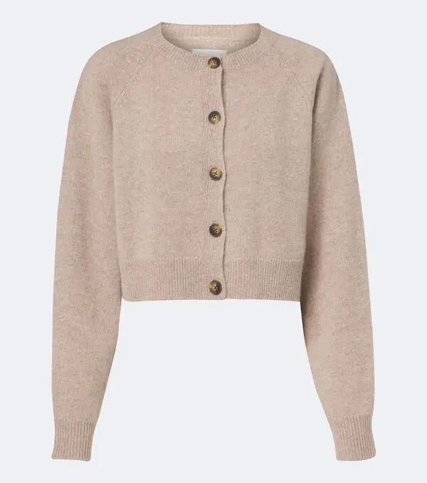 Loulou De Saison Heike Cropped Cashmere Cardigan - Beige