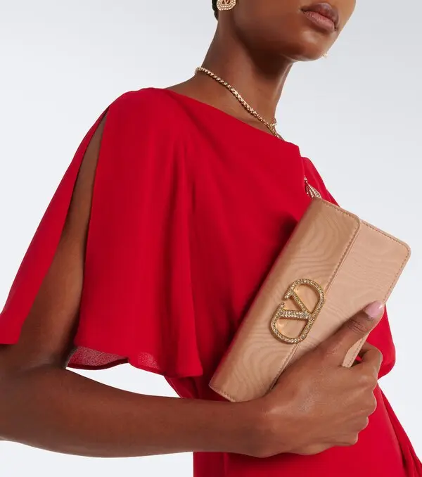 Valentino Garavani Vlogo Embellished Wallet On Chain