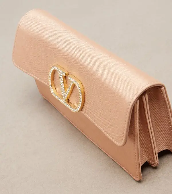 Valentino Garavani Vlogo Embellished Wallet On Chain
