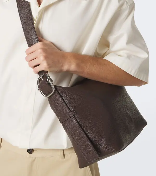 Loewe Loop Medium Leather Shoulder Bag - Brown
