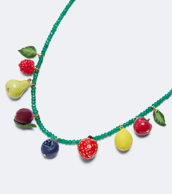 JENNIFER BEHR Embellished Fruit Charm Necklace
