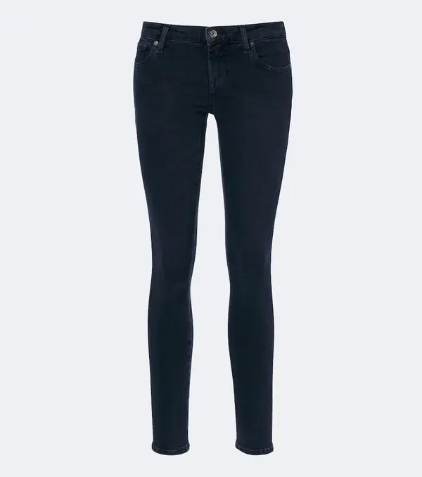 7 For All Mankind Low-rise Skinny Jeans - Blue