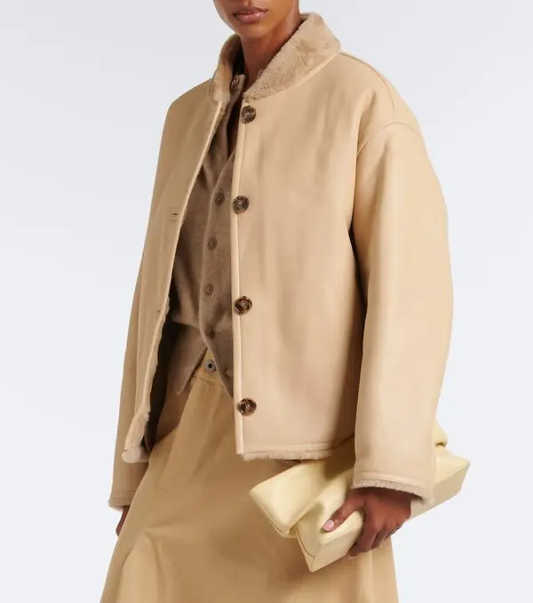 YVES SALOMON Shearling-trimmed Leather Jacket