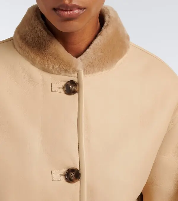 YVES SALOMON Shearling-trimmed Leather Jacket
