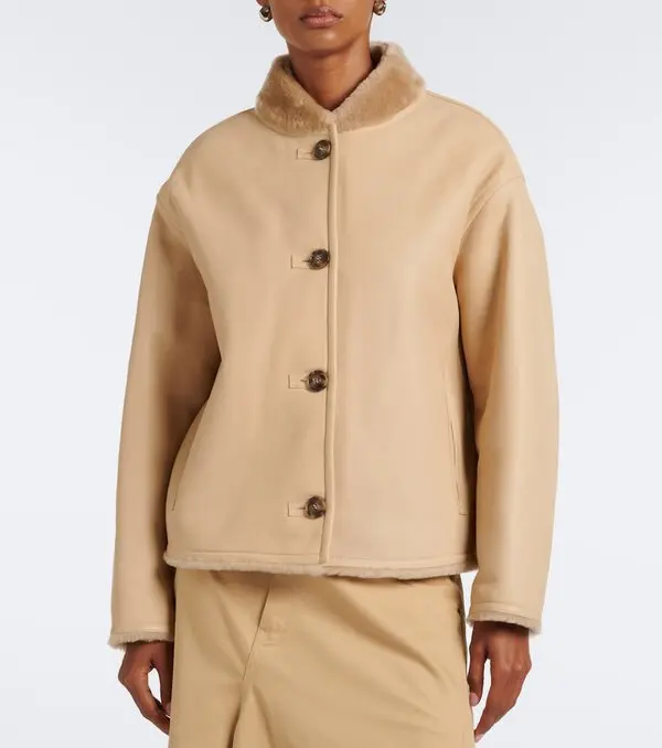 YVES SALOMON Shearling-trimmed Leather Jacket