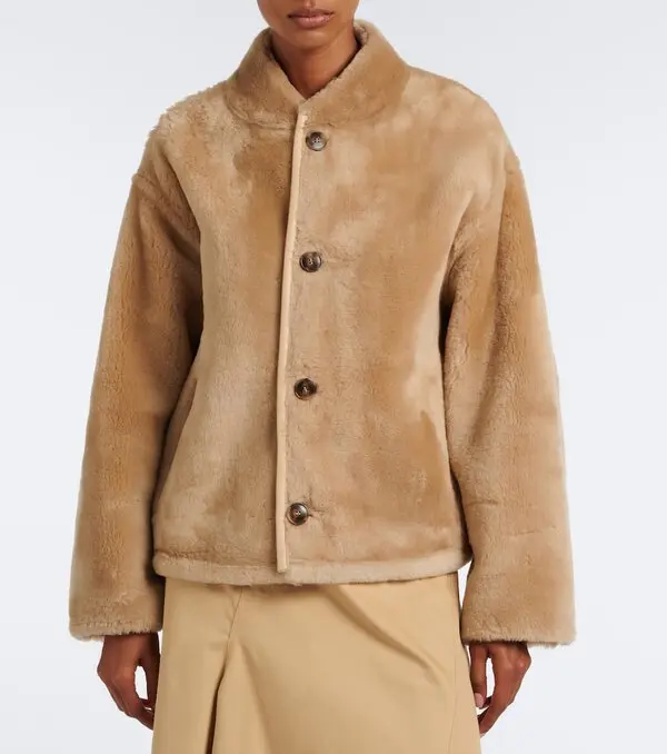 YVES SALOMON Shearling-trimmed Leather Jacket