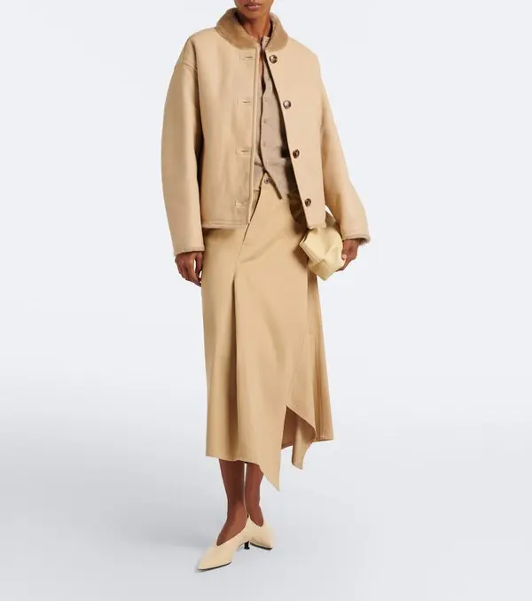 YVES SALOMON Shearling-trimmed Leather Jacket
