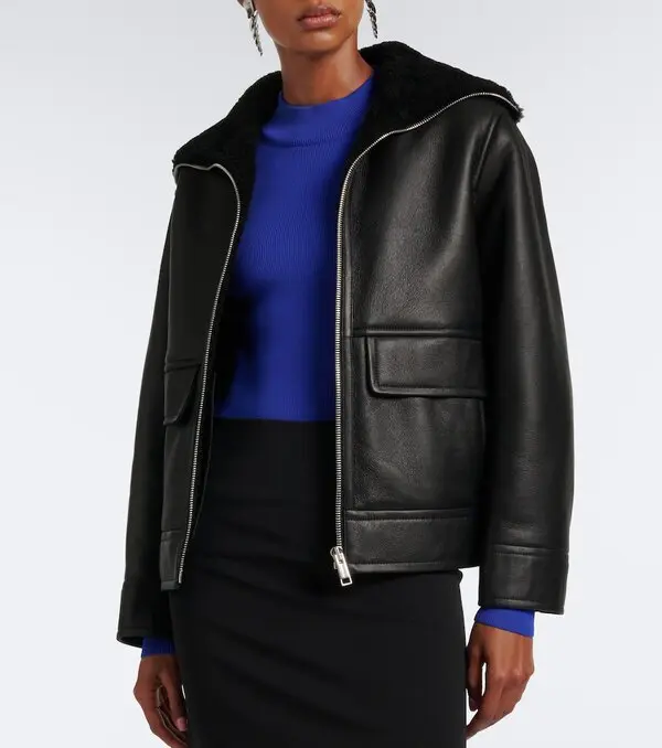 YVES SALOMON Shearling-lined Leather Jacket