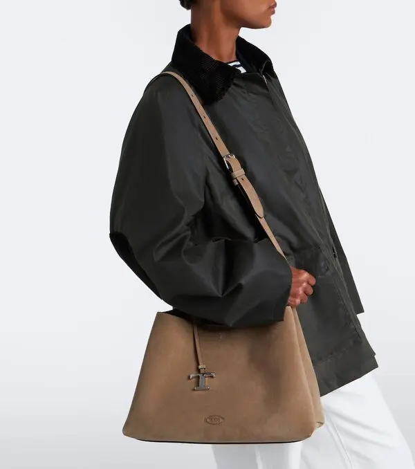 TOD'S Suede Top-handle Bag - Brown