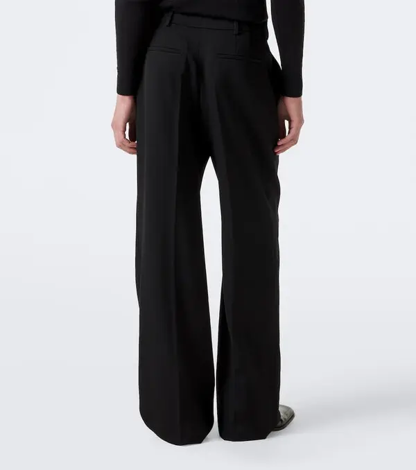 Saint Laurent Wool Gabardine Wide-leg Pants