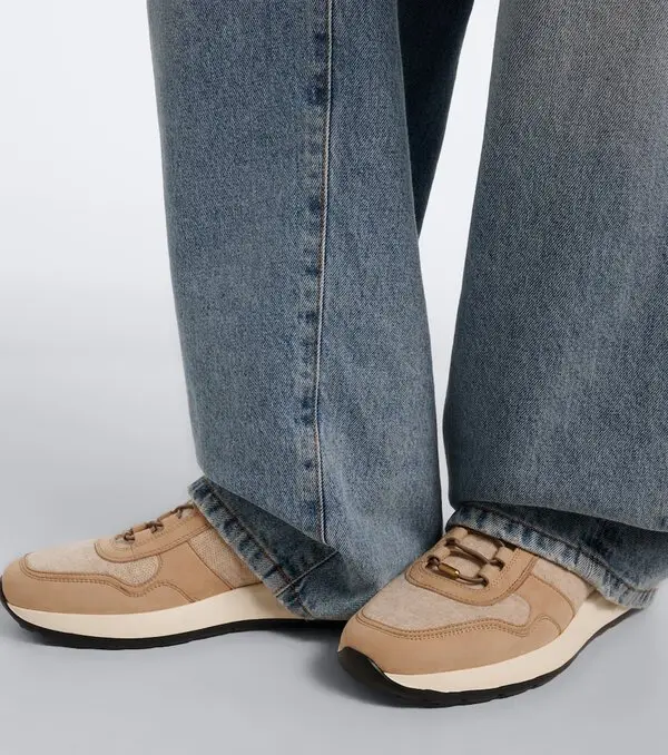 TOD'S Leather-trimmed Fabric Sneakers