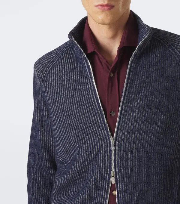 Brunello Cucinelli Ribbed-knit Zip-up Cashmere Sweater