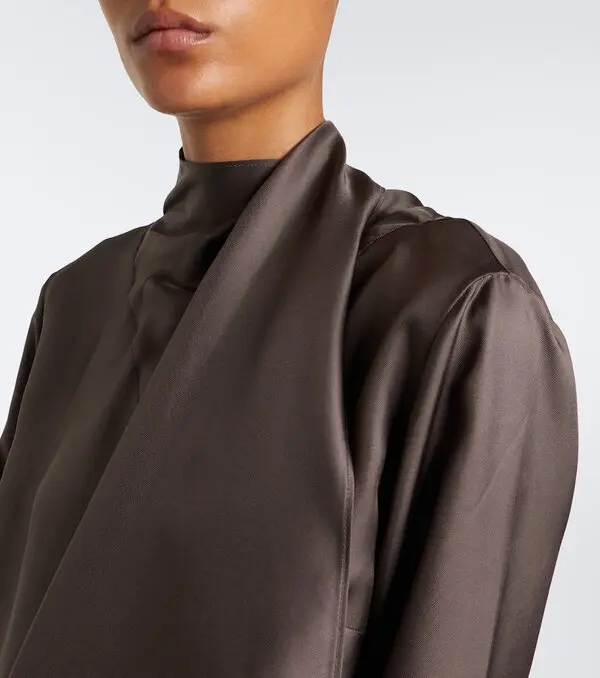 Loulou De Saison Gala Scarf-detail Silk Blouse