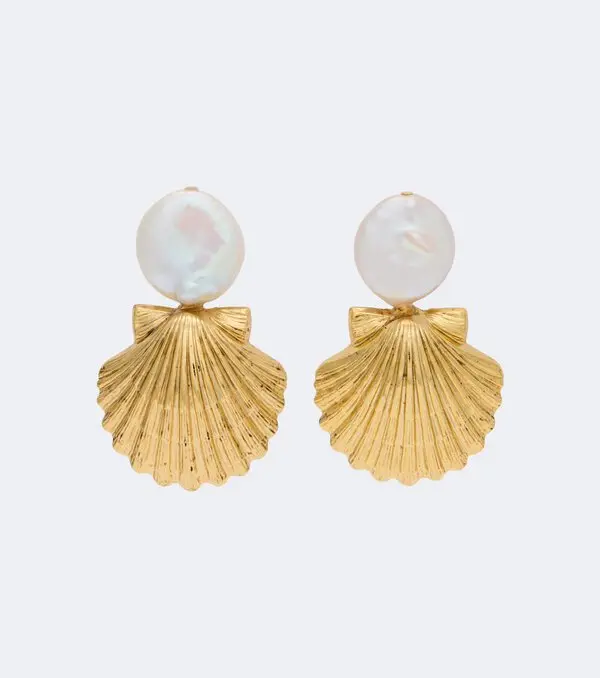 JENNIFER BEHR Laguna Faux Pearl Drop Earrings - Gold