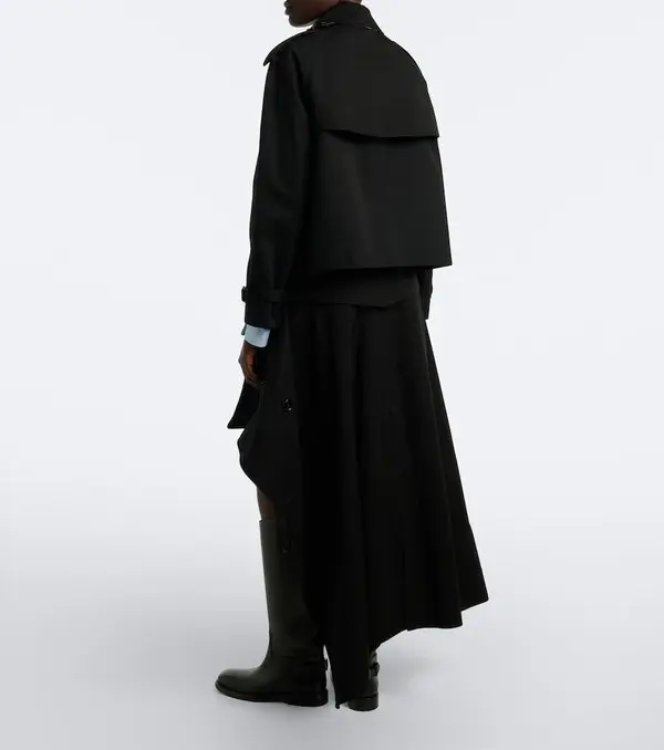 Burberry Asymmetric Cotton Maxi Skirt