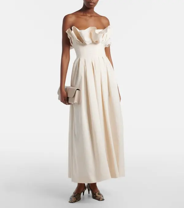 Khaite Claude Draped Bustier Dress