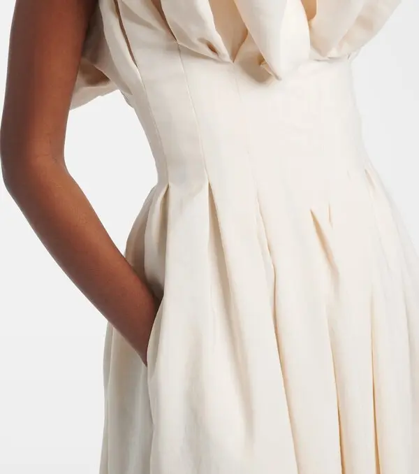 Khaite Claude Draped Bustier Dress - White