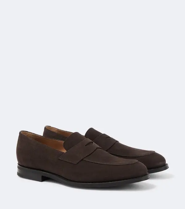 Church's Hertford Suede Penny Loafers Ebony - Brown