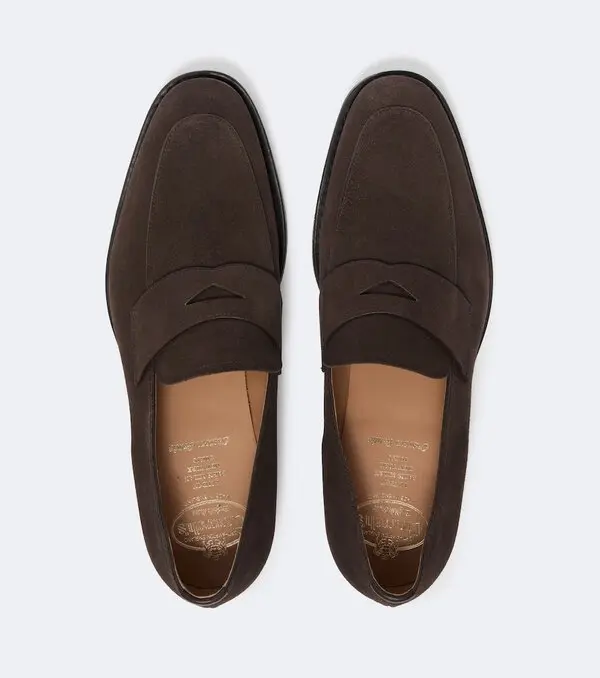 Church's Hertford Suede Penny Loafers Ebony - Brown