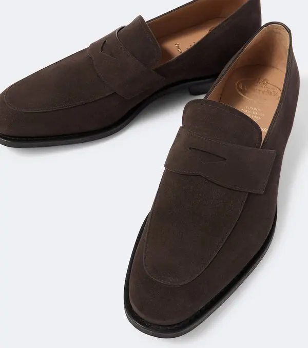 Church's Hertford Suede Penny Loafers Ebony - Brown