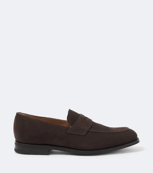 Church's Hertford Suede Penny Loafers Ebony - Brown