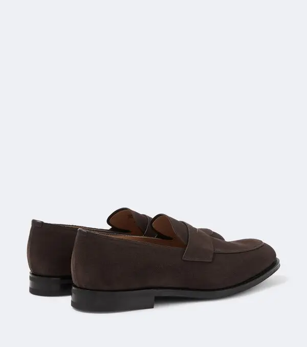 Church's Hertford Suede Penny Loafers Ebony - Brown