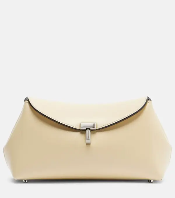 TOTEME T-lock Mini Leather Clutch - Yellow