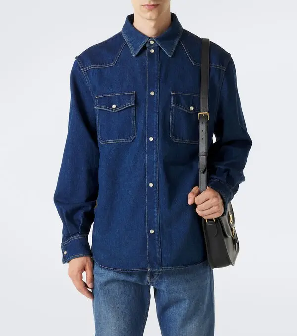Valentino Garavani Vgold Denim Western Shirt