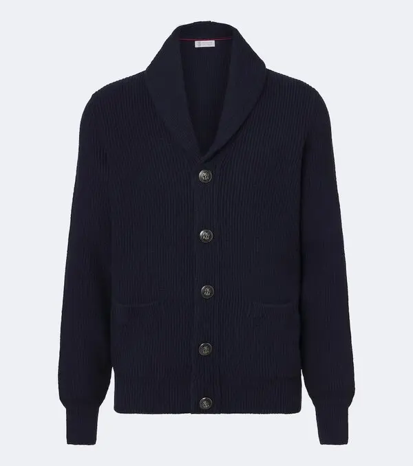 Brunello Cucinelli Shawl Collar Cardigan - Blue