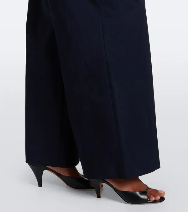 Veronica Beard Allman Pleated Cotton-blend Wide-leg Pants